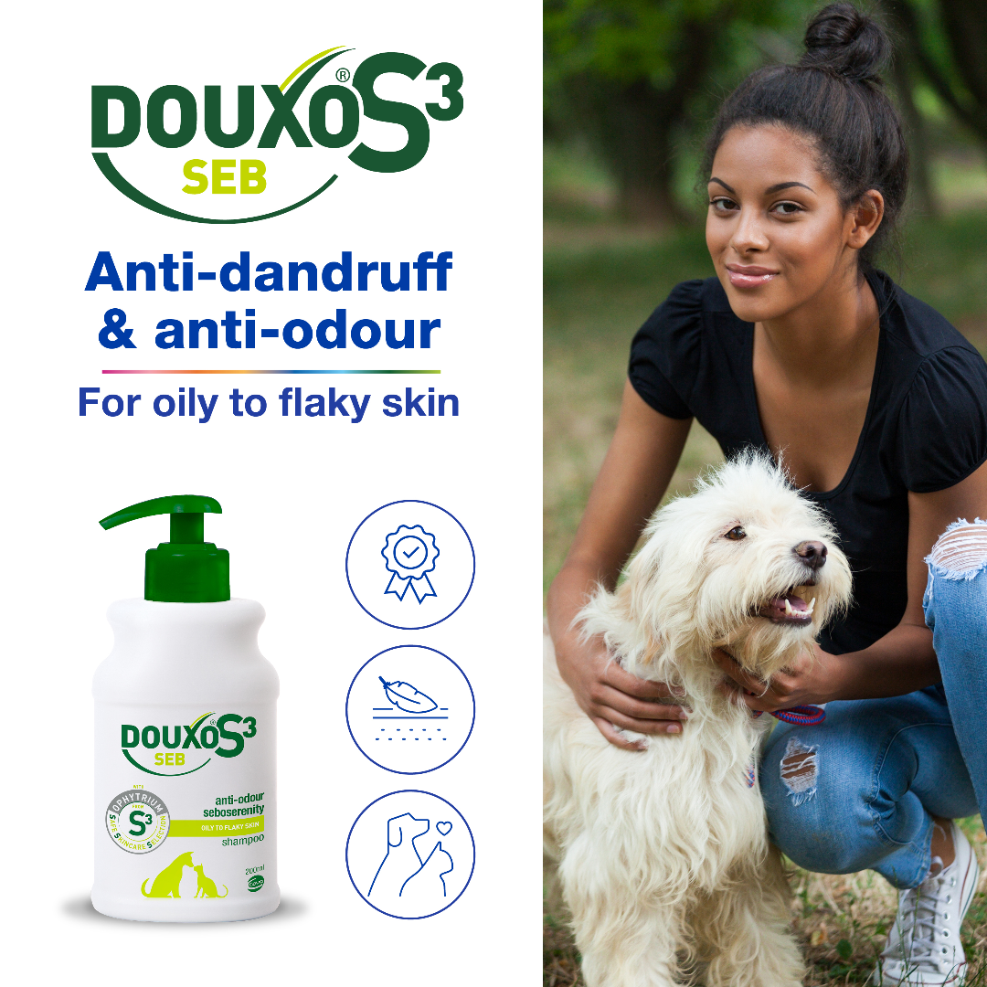 DOUXO S3 SEB Shampoo | Seborrhea & Flaky Skin Treatment for Dog & Cat
