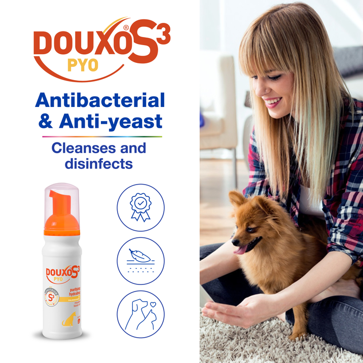 DOUXO S3 PYO Mousse – Antiseptic Relief Mousse for Cats and Dogs