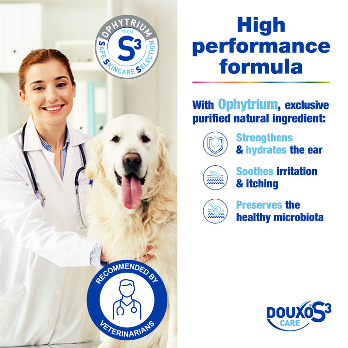 DOUXO S3 CARE Ear Cleaner | Dog & Cat Ear Care | Effective Wax Removal