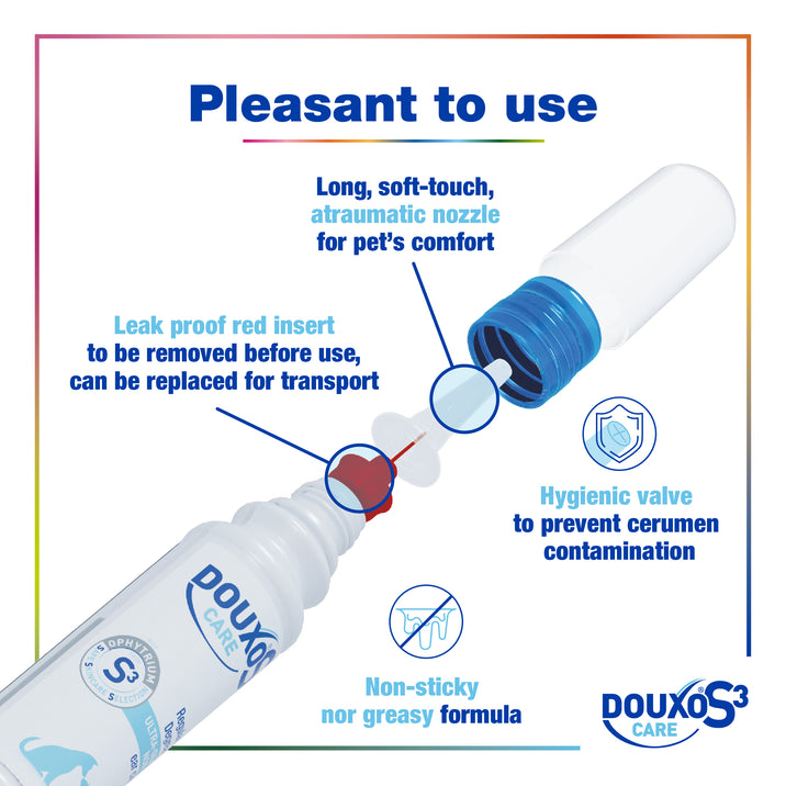 DOUXO S3 CARE Ear Cleaner | Dog & Cat Ear Care | Effective Wax Removal